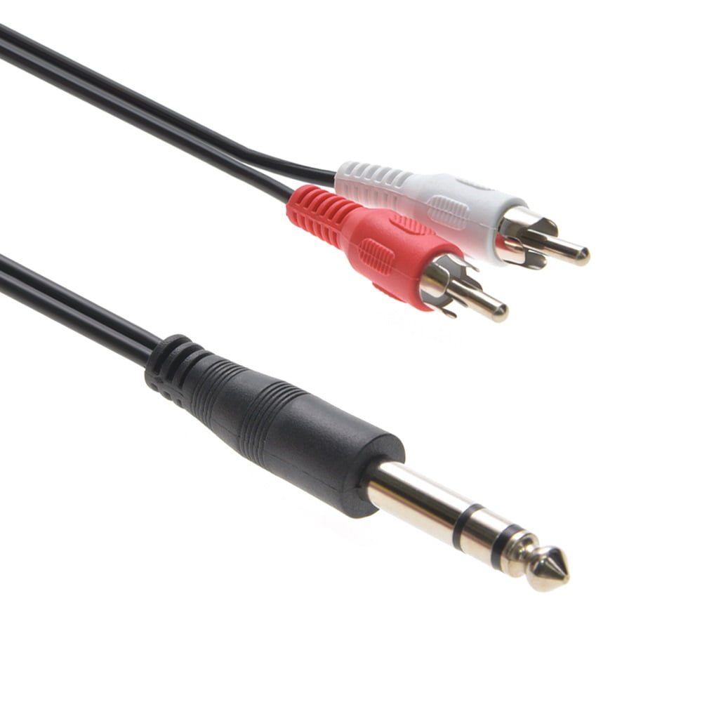 Cable Central LLC (20 Pack) 6Ft 1/4" Stereo Plug to 2 x RCA Plug - 6 ...