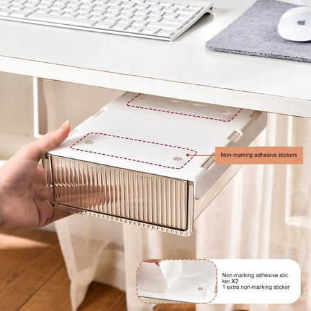Hidden Drawer Under Desk Drawer Self-Adhesive Storage Drawer Hidden ...