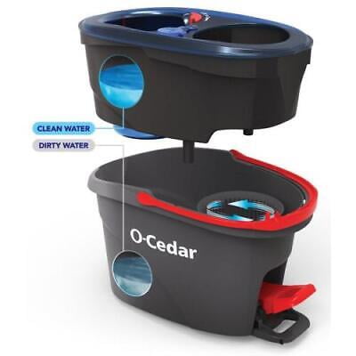 O-Cedar EasyWring Rinse Clean 12 in. W Spin Spin Mop with Bucket ...