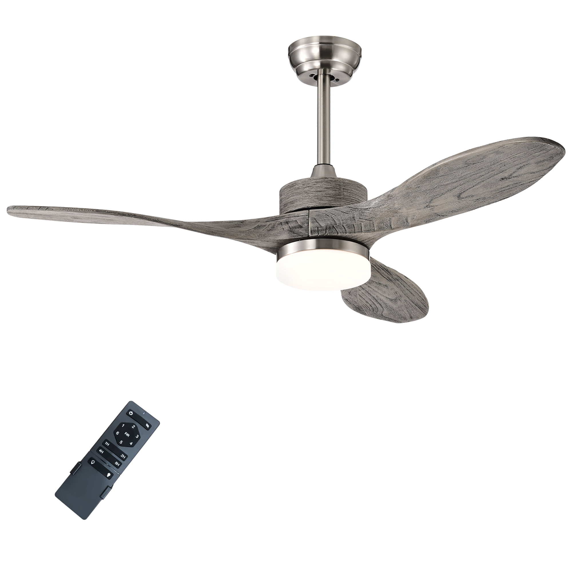 Costway 48 Inch Reversible Ceiling Fan w/ LED Light, Remote Control, 6 ...