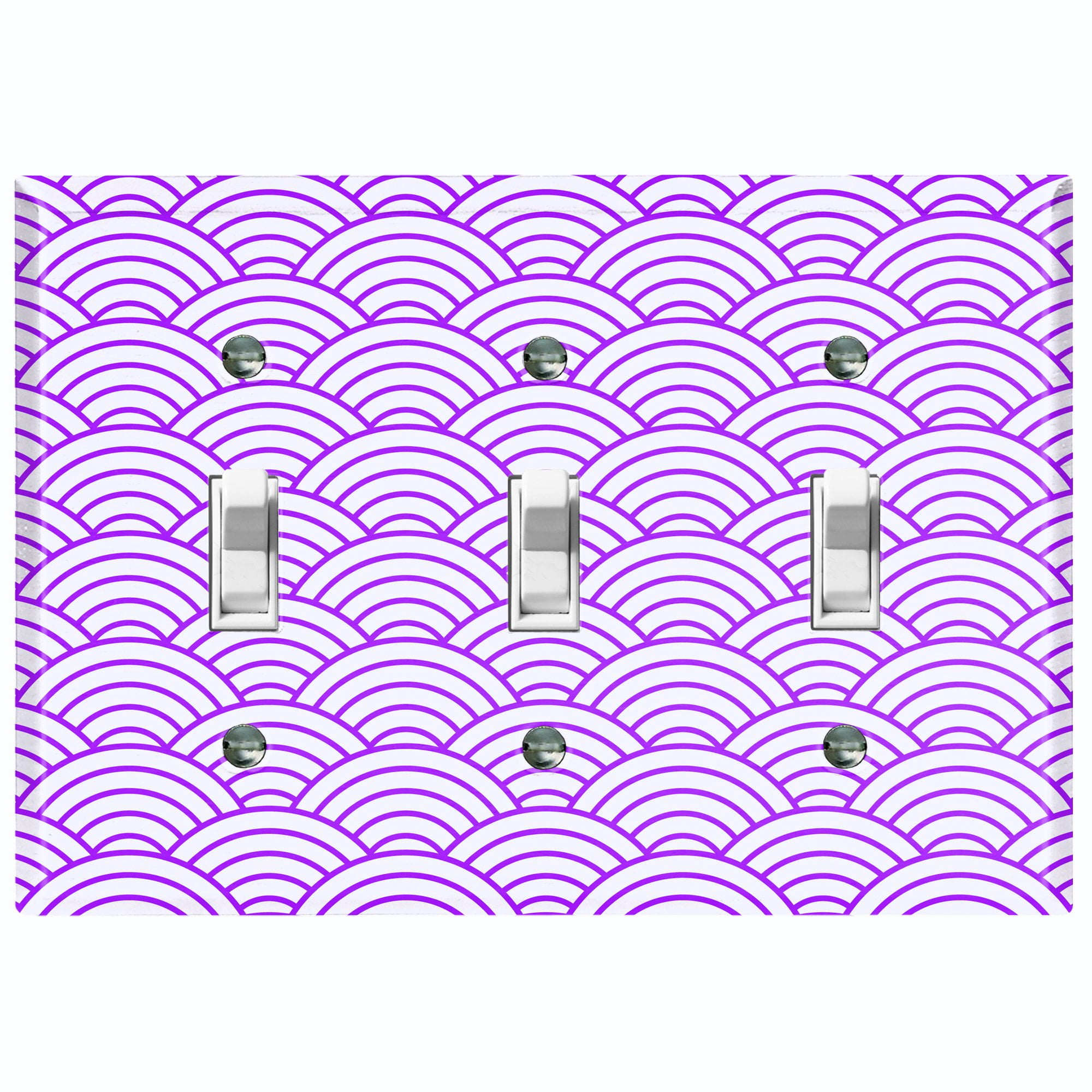 Metal Light Switch Plate Cover Japanese Pattern Purple Wallpaper Sea ...