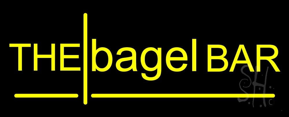 The Bagel Bar LED Neon Sign 13 x 32 - inches, Black Square Cut Acrylic ...