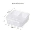 AQJW Food Container 4 Compartments Water Draining Plastic Rectangular ...