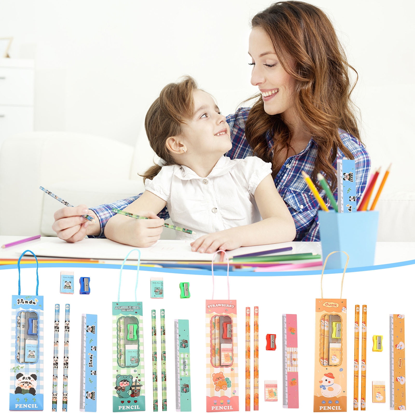 Set de lápices para estudiantes | Kit de papelería de 5 piezas - 2 ...