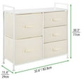 mDesign Storage Dresser Furniture with 5 Removable Fabric Drawers ...