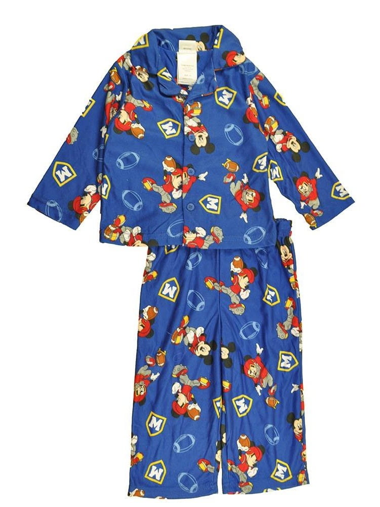 Disney Boys Pajama Button Down Coat and Pants Sleepwear, Mickey Mouse ...