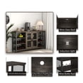 Industrial Wine Bar Cabinet with 2 Doors, Modern Buffet Sideboard with ...