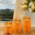 Flickering Flameless Candles Set of 3,LED Warm 3D Wick Light Pillar ...