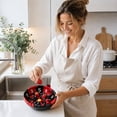 Self Spinning Berry Washing Bowl, Ceramic Fruit Washer with Precision ...