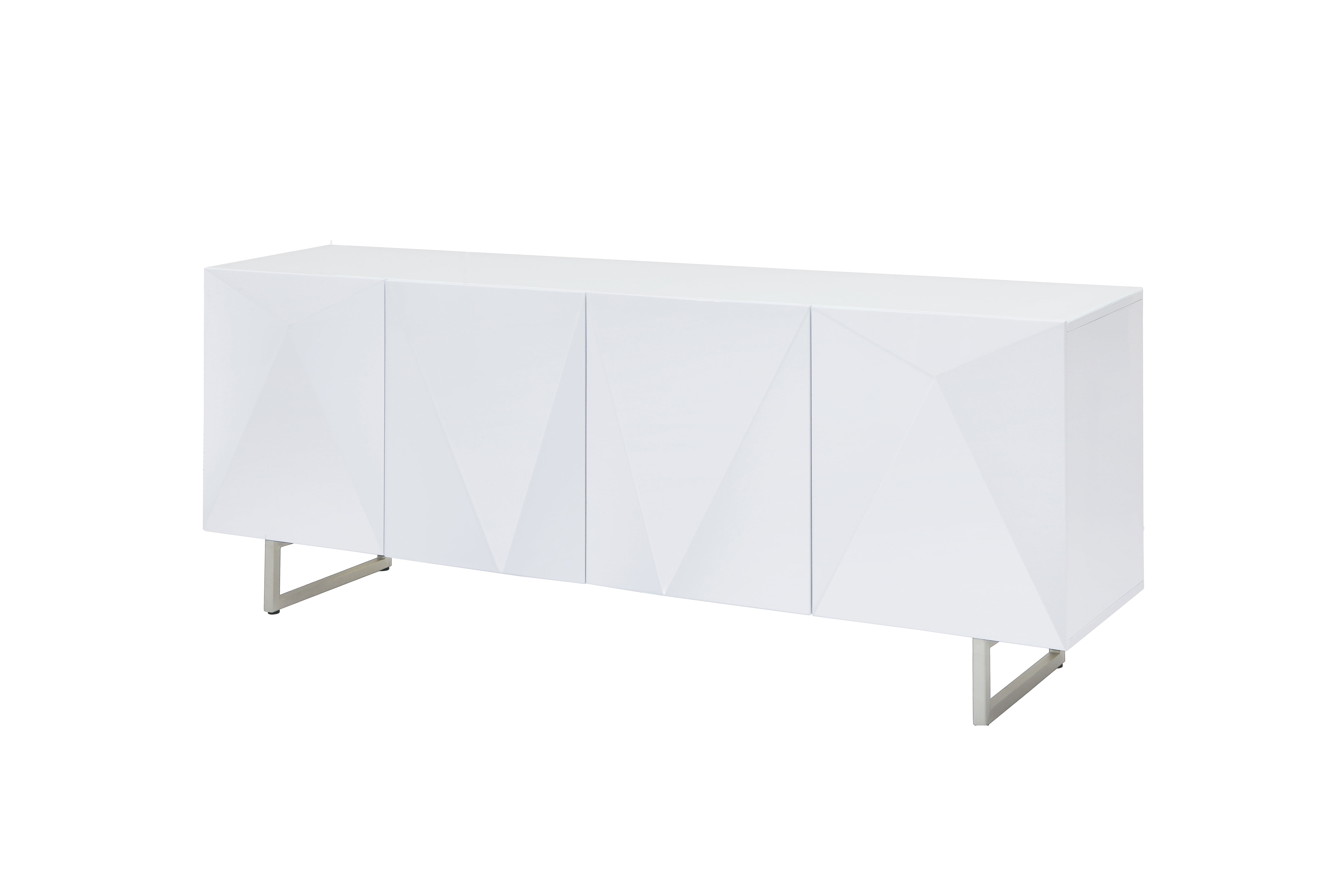 Whiteline Modern Living White Paul Contemporary High Gloss Lacquer ...