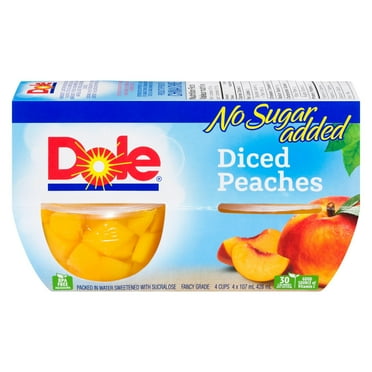 Great Value Diced Peaches Fruit Bowl, 4 x 112 mL - Walmart.ca
