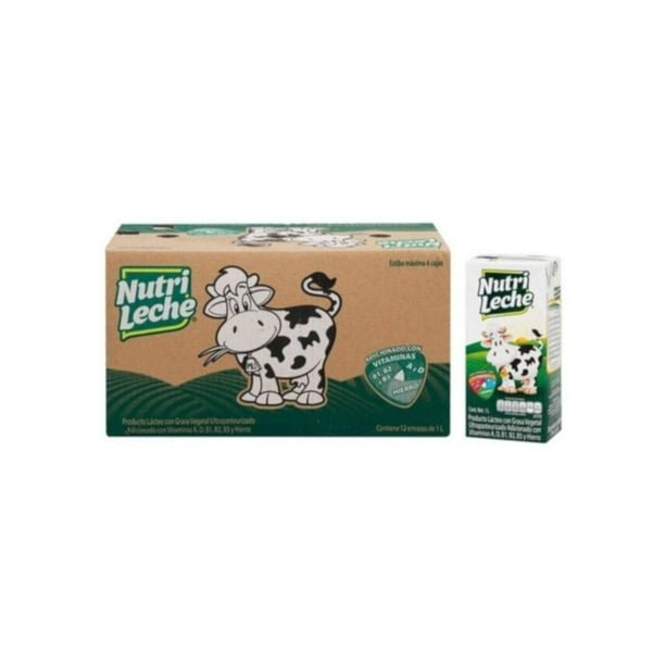 Pack de 12 Leche Nutrileche UHT 1 L Nutrileche Entera | Walmart en línea