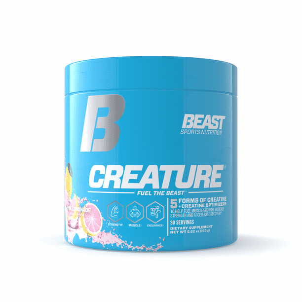 Beast Sports Creature Creatine Powder, Pink Lemonade 30 Servings ...
