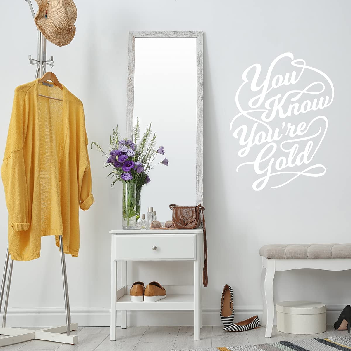 VWAQ You Know You're Gold Wall Decal Motivational Wall Decor - Walmart.com