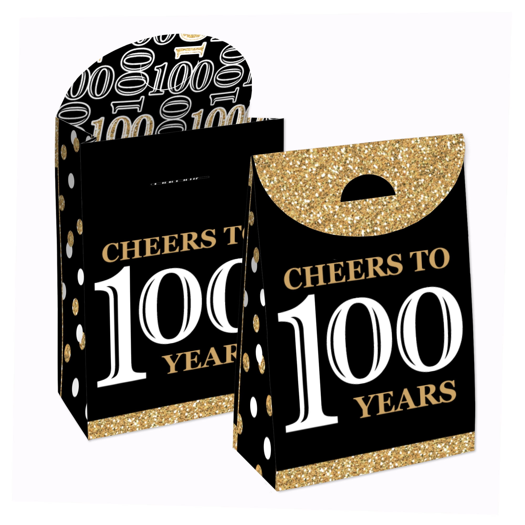 Big Dot of Happiness Adult 100th Birthday - Gold - Birthday Gift Favor ...