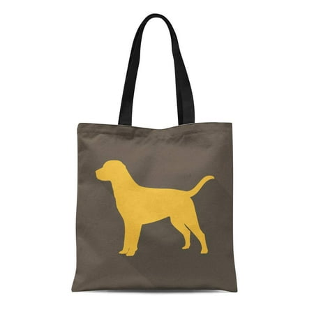NUDECOR Canvas Tote Bag Yellow Labrador Dog Shadow Silhouette Golden ...