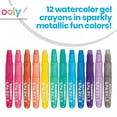 OOLY Metallic Gel Crayons, 12 Washable Sparkly Watercolor Crayons for ...