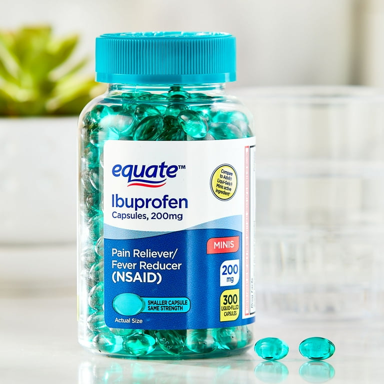 Equate Ibuprofen 200mg Liquid Capsules 300 Count Pain