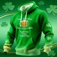 CONZONE Men's St. Patrick's Day Hoodies Lucky Clover Graphic Hoodie For ...