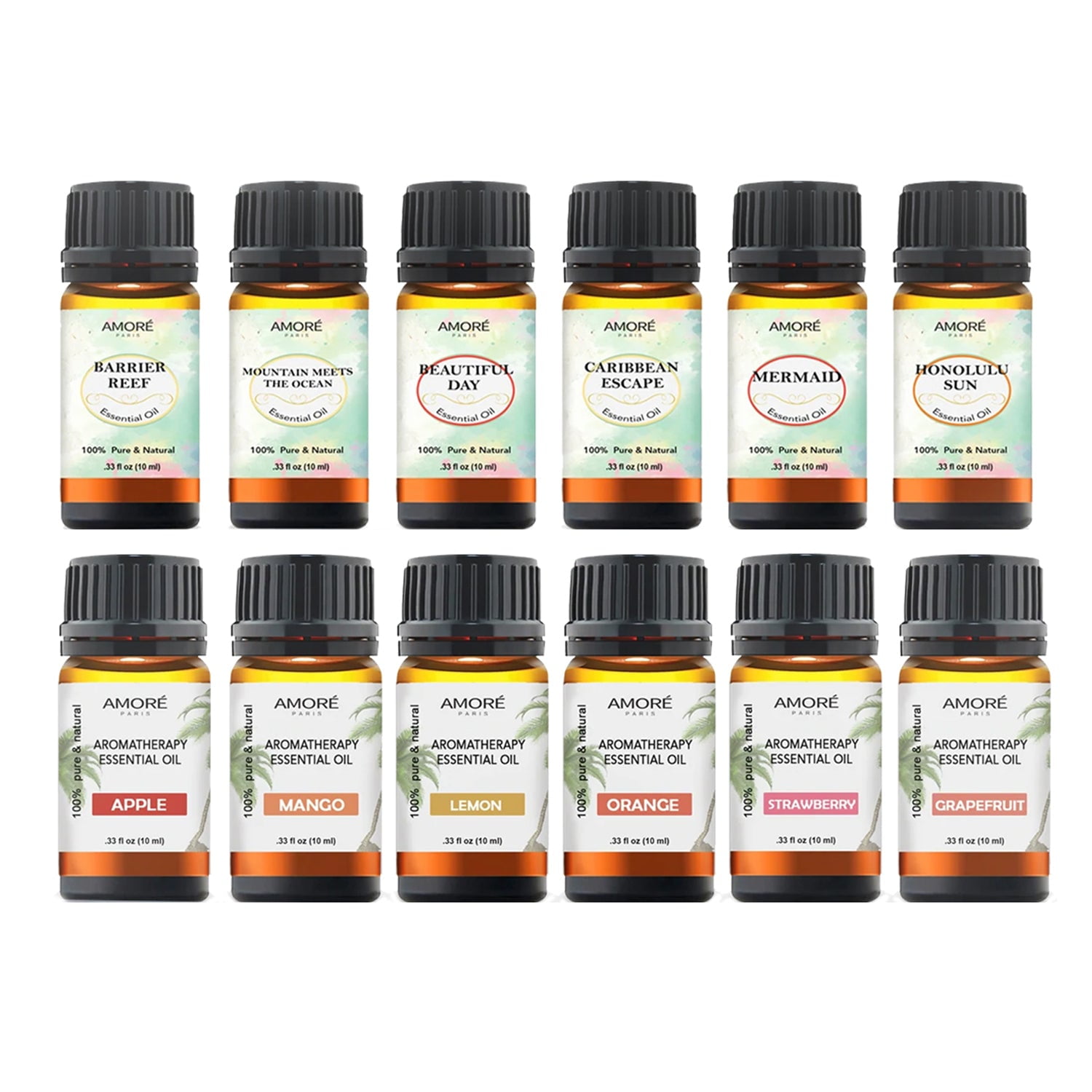 Pure Aromatherapy Therapeutic Grade Essential Oils Gift Set - 12-Pack ...