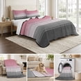 King Quilt Bedding Set Farm Wood Board Pink Gradient Summer Quilt ...