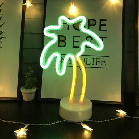 Palm Tree Coconut Neon Signs Neon Lights with Holder Base Dorm Decor ...