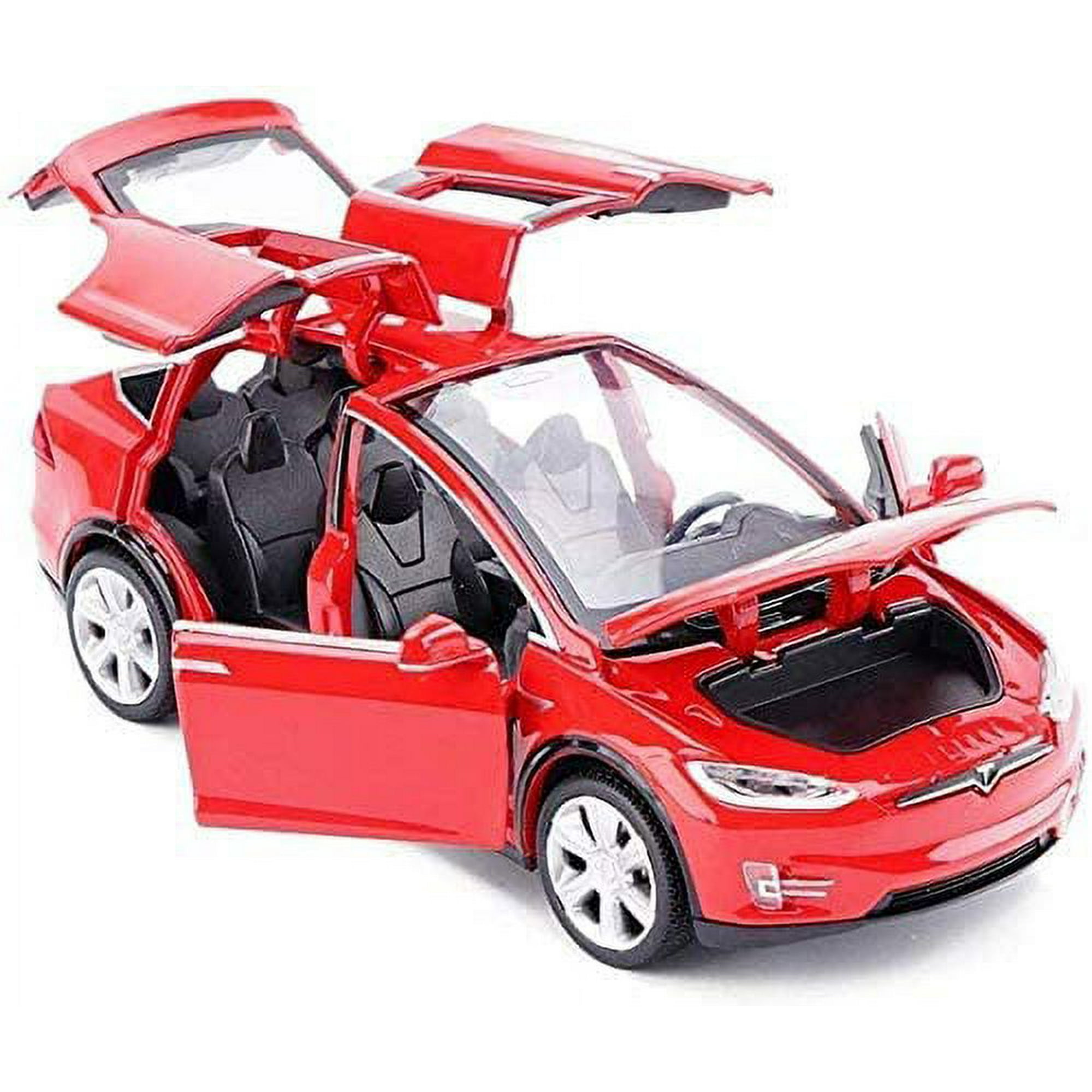Htooq 1 32 Alloy Tesla X90 Car Model Pull Back Electronic Toys With Lights And Music Diecast Car Toy Compatible For Tesla Model X For Tesla Lovers C