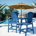 Tall Adirondack Chair Set of 2, HDPE Balcony Chair with Double Connecting Tray, Outdoor Weather ...