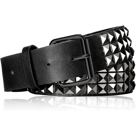 Studded Belt Punk Rock Rivet Belt Threads Studded Goth Belt with Bright ...