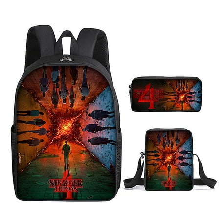 Stranger Things 4 Hellfire Club Backpack Student School Bag Three Piece ...