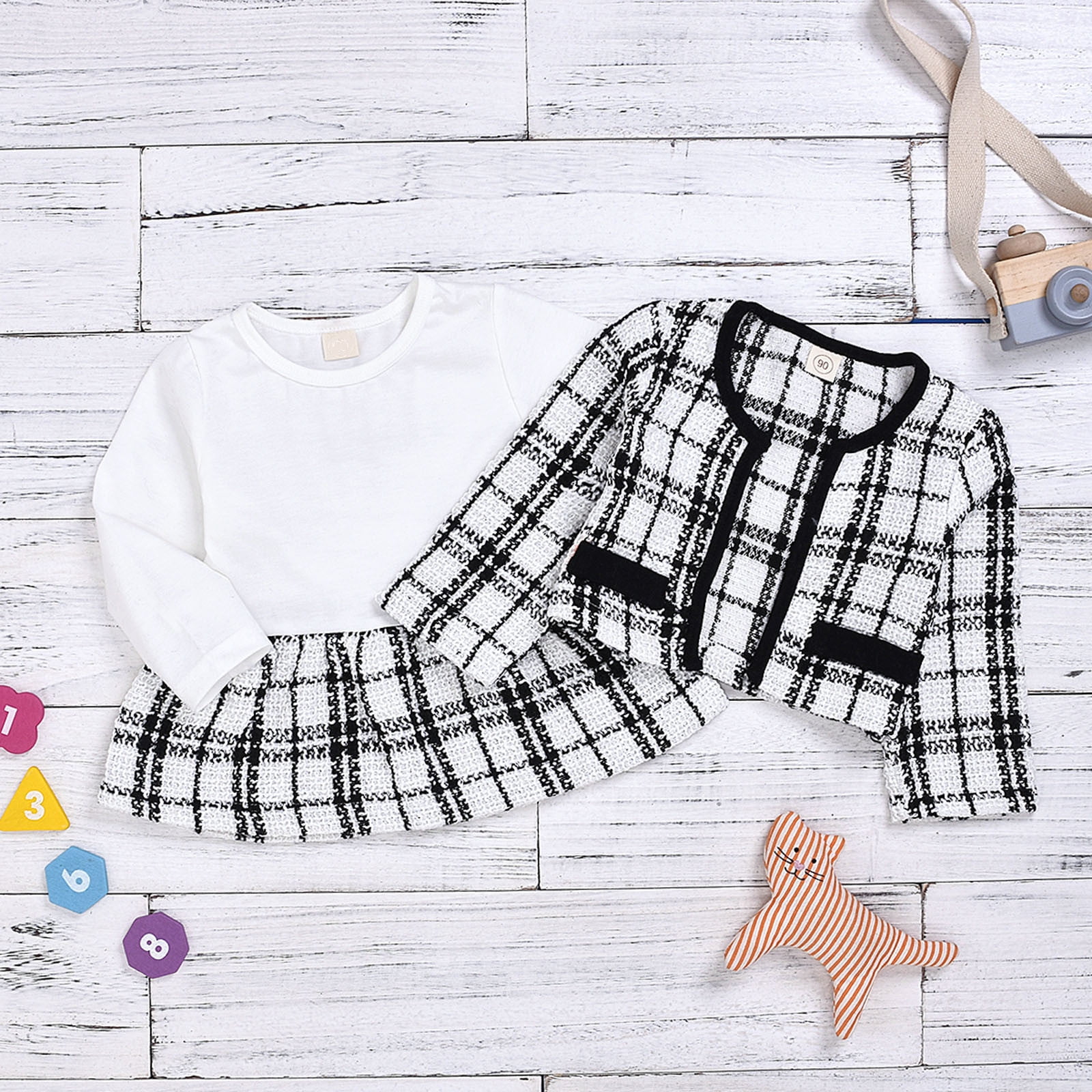 Click here for Birdeem Toddler Kids Baby Girls Plaid Skirt Set Lo... prices