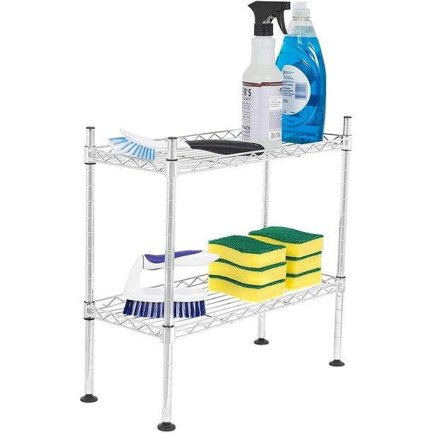 Internet's Best 2-Tier Mini Wire Utility Shelving - Silver - Walmart.com