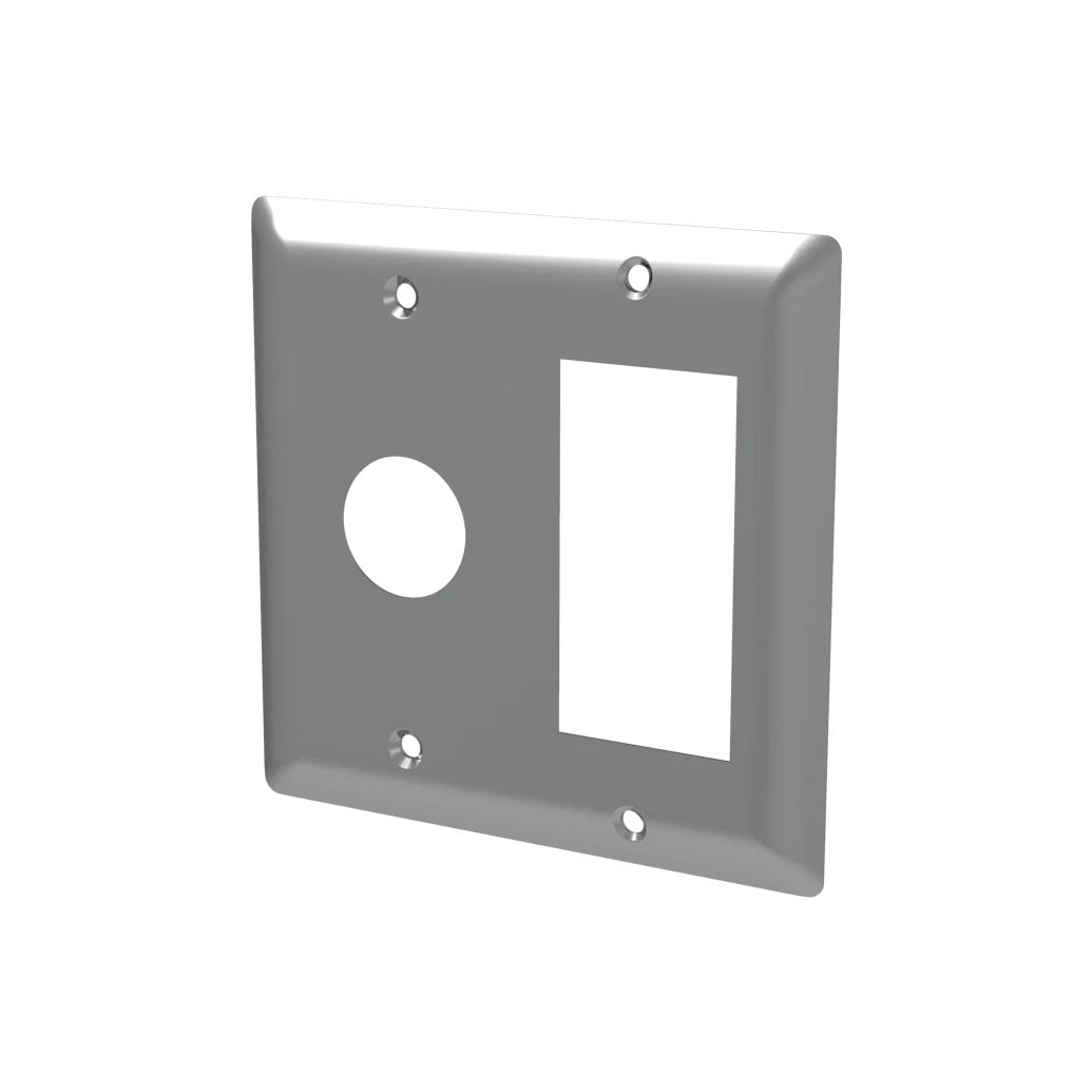 Amba AJ-DGP-B Radiant Square Double Gang Plate, Brushed Finish ...