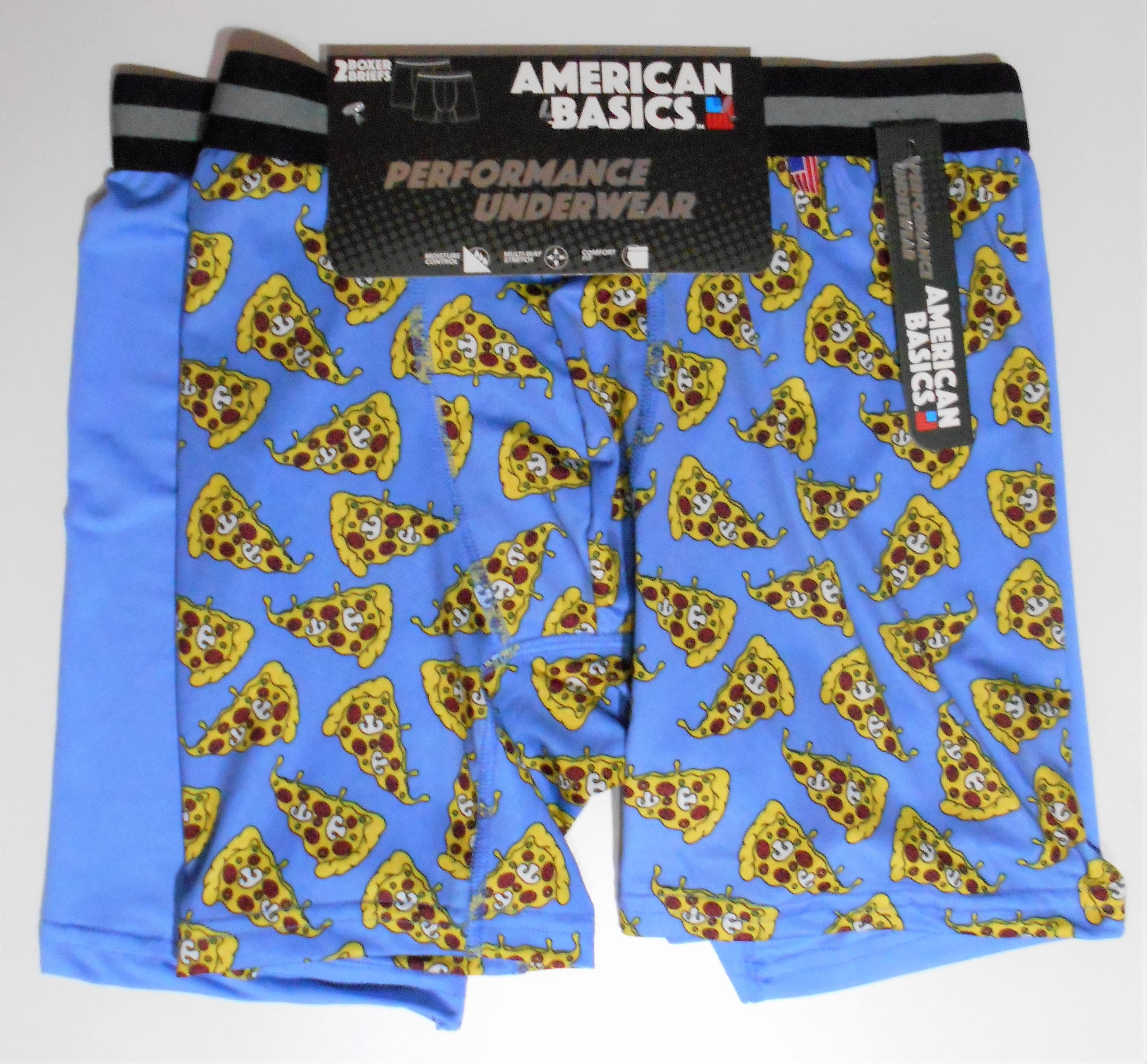 AMERICAN BASICS PERFORMANCE UNDERWEAR MEN PACK 2 BOXER BRIEF - PIZZA ...