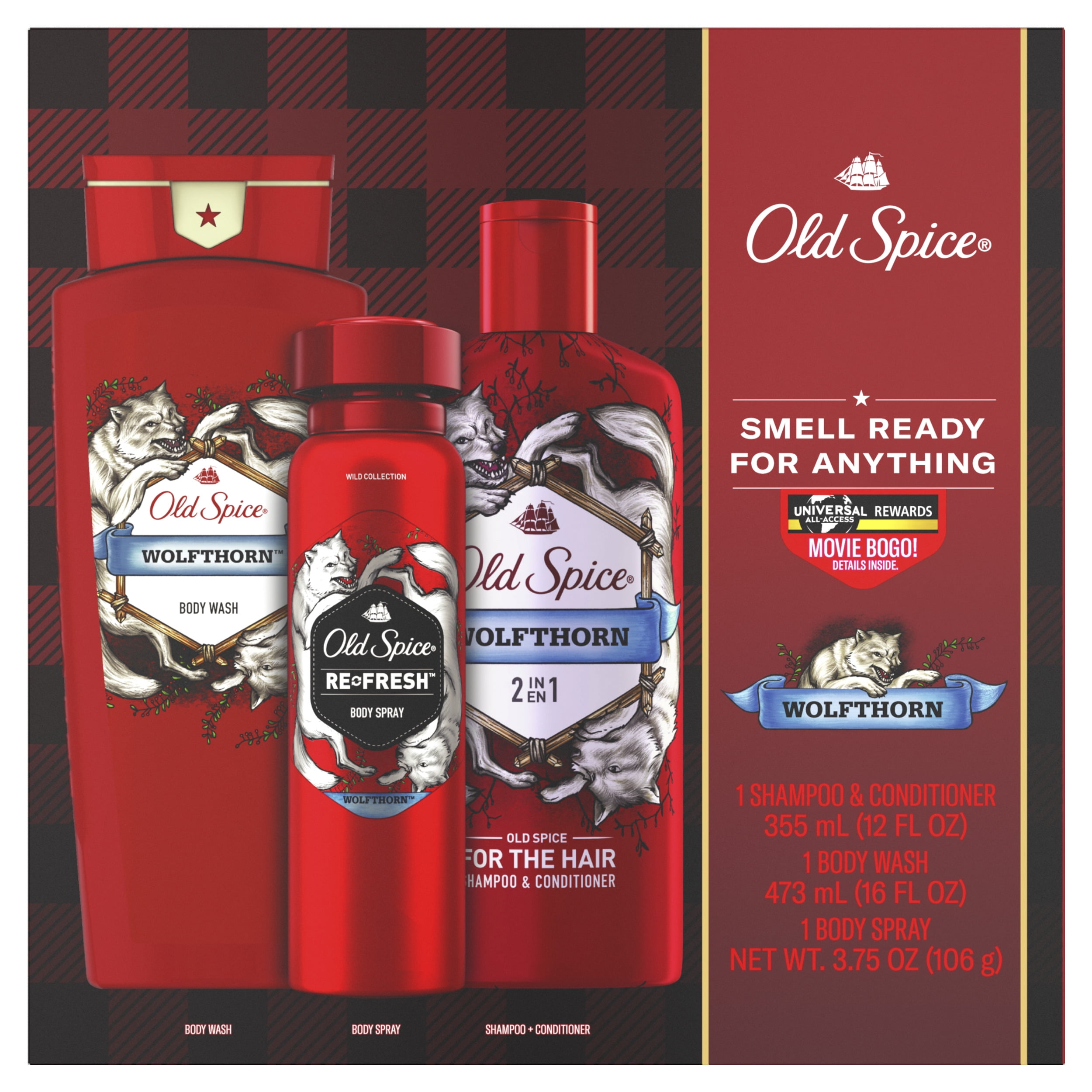 ($16 Value) Old Spice Wolfthorn Holiday Gift Pack: Body Spray 3.75 oz ...