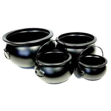 Black Plastic Cauldrons (Set Of 3) - Home Decor - 3 Pieces - Walmart.com