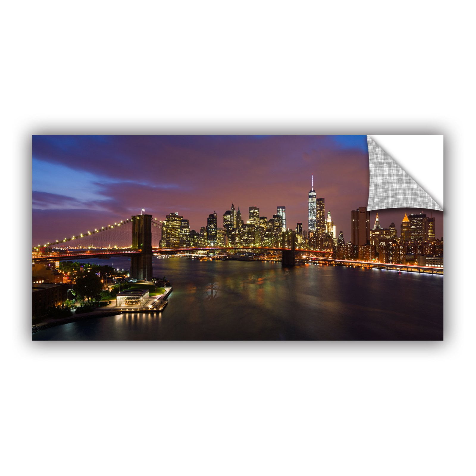 Brushstone NYC with Brooklyn Bridge Wall Decal - Walmart.com