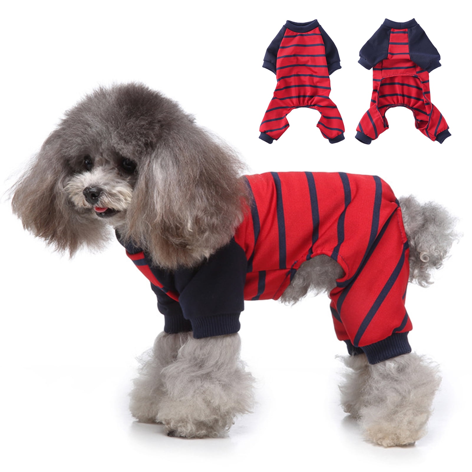 CHBORLESS Stripes Dog Pajamas Puppy Rompers Pet Dog Jumpsuit Clothes ...