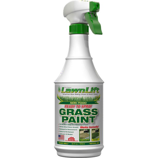 Lawnlift Ready to use Grass paint 32 ounces, no mixing required. Covers ...