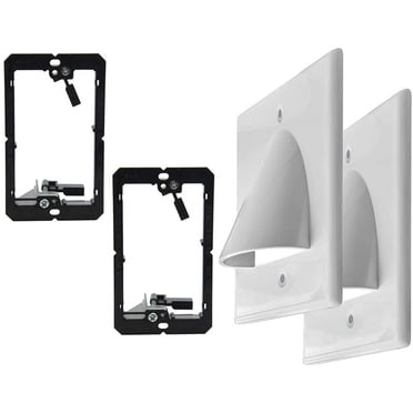 Cable Central LLC (10 Pack) 1-Gang Feed-Through Wall Plate with ...