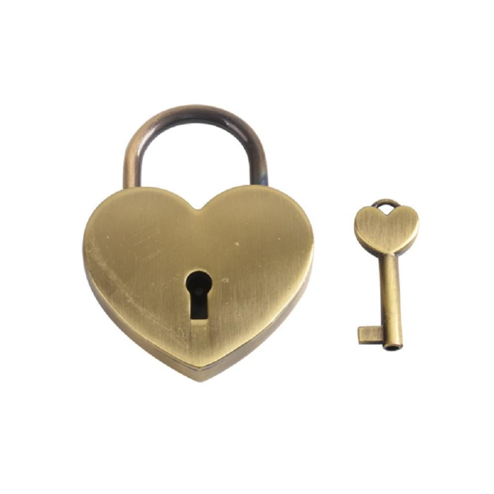 Esaierr Heart Shaped Padlock,Mini Metal Lock with Key Padlock Couple ...
