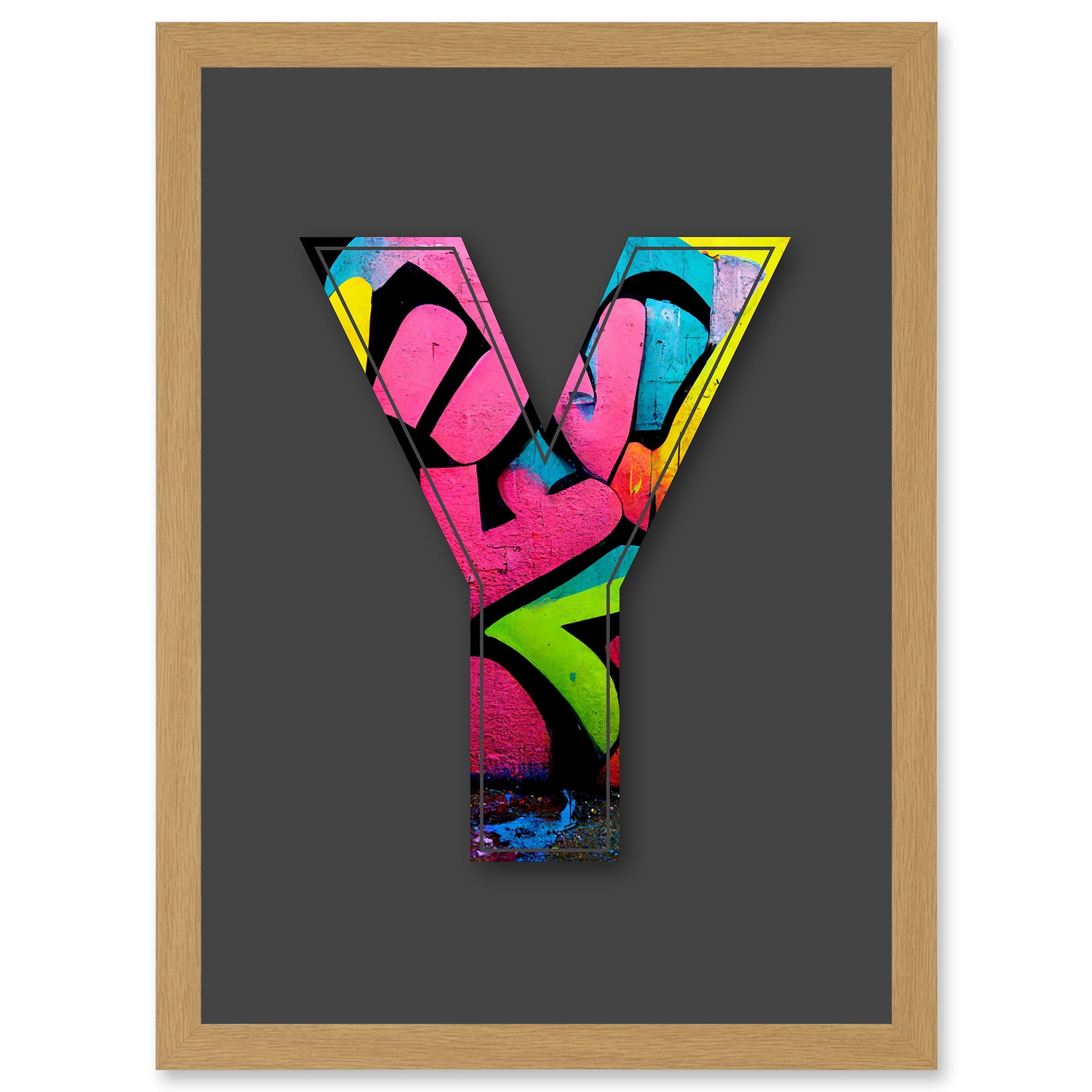 Letter Y Colourful Brick Decorative Graffiti Mural Alphabet Initial ...