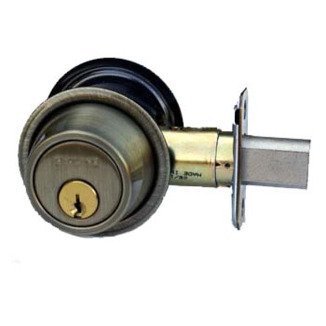 Schlage B562 B500-Series Commercial Grade 2 Double Cylinder Keyed Entry Deadbolt - Brass ...