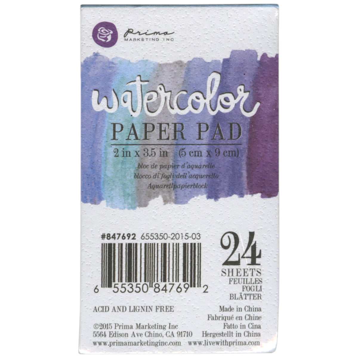 Prima Marketing Watercolor Paper Pad 2"X3.5" 24/Pkg- | Walmart Canada