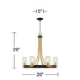 Stiffel Ferrers Dark Bronze Gold Chandelier 26" Wide Clear Glass Shade ...