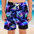 CONROSES Boys Swim Trunks With Mesh Liner Graphic Board Shorts for Boy ...