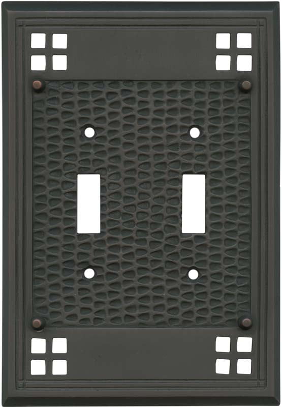 Mission Classic Oil Rubbed Bronze 2 Toggle Switch Plate Covers