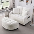 Modern Double Sofa Chaise Lounge with Irregular Armrests and Backrests ...