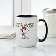 CafePress - Peanuts Snoopy Like A Boss Mug - 15 oz Ceramic Large White ...