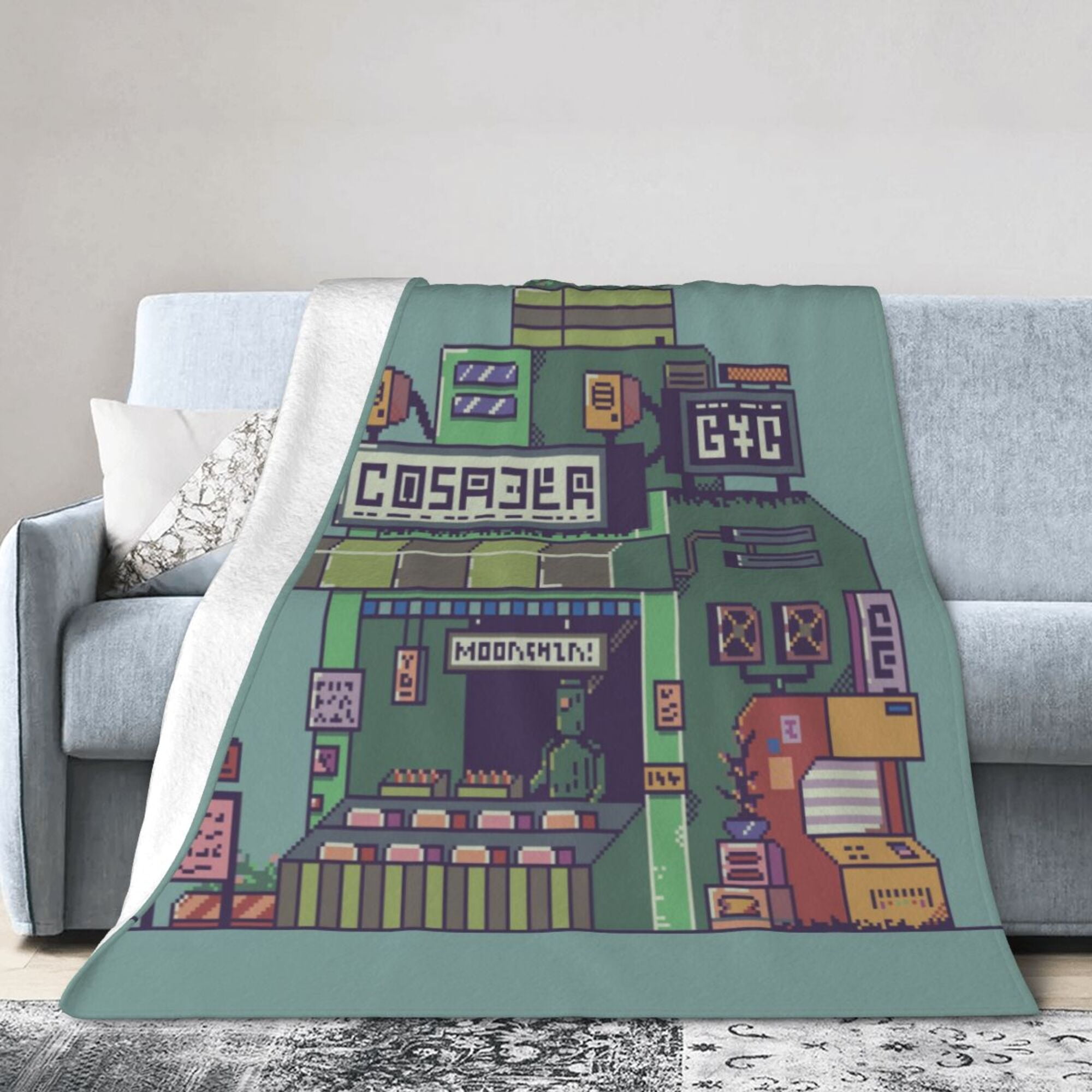 ZICANCN Store Pixel Art Pixel Anti-Pilling Flannel Bed Throw Blankets ...